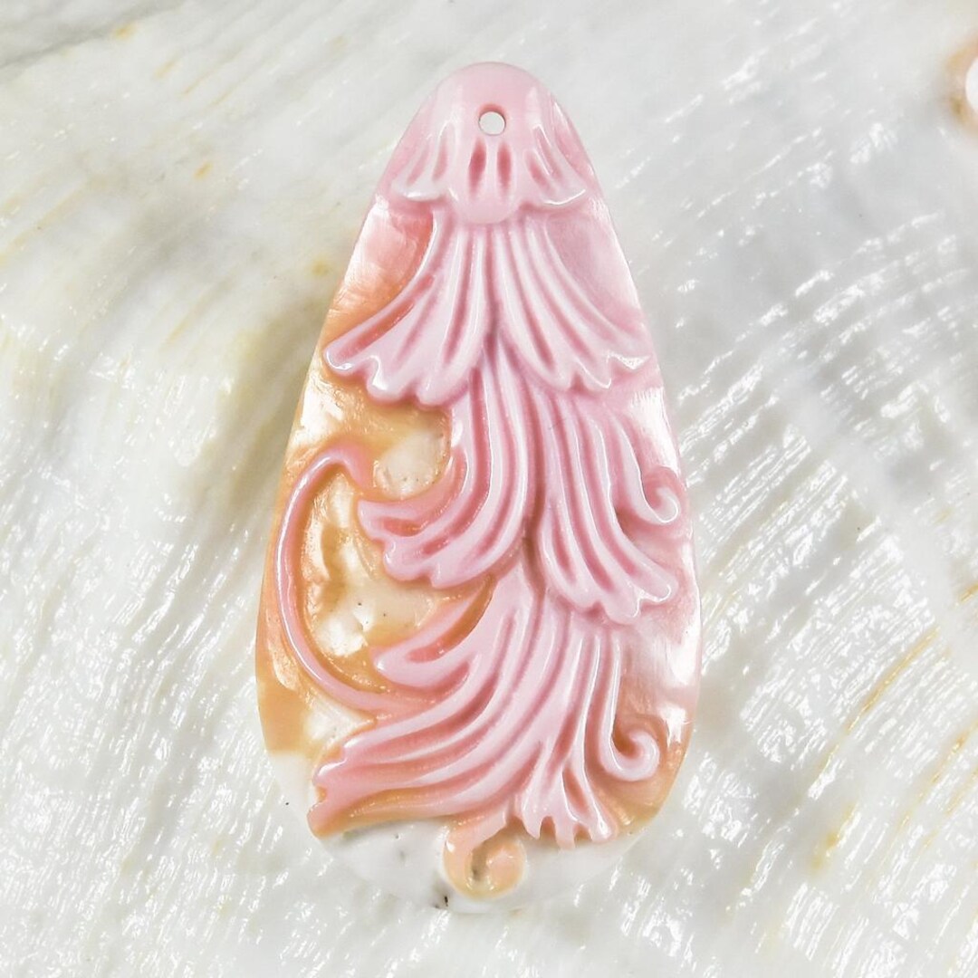Rare Beautiful Pink Queen Conch Shell Cameo Carving for Pendant 5.08 G ...