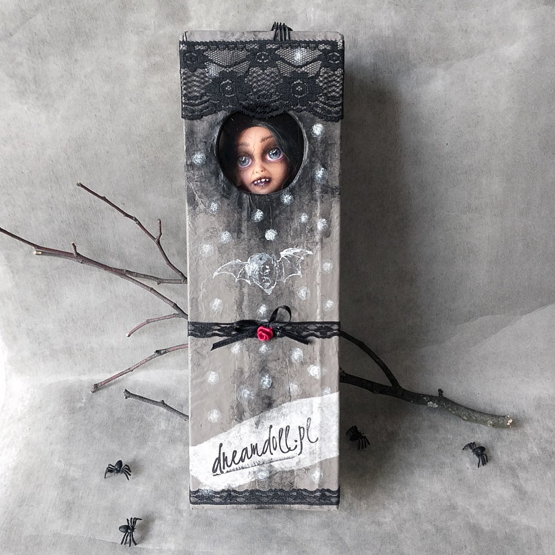 Daniella Spooky Gothic Doll in a Casket, Custom OOAK Art Doll ...