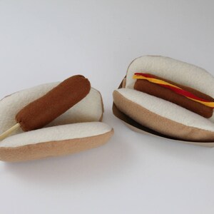 Felt Hotdog, Play Hotdog, Felt Food, Roastable Hotdog on Bun, Ketchup ...