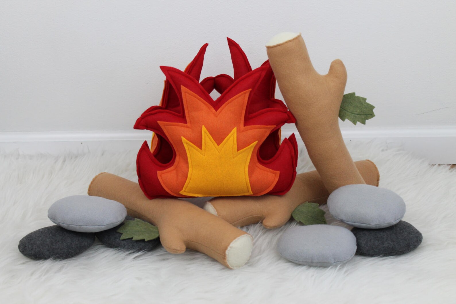 Campfire Play Set Felt Campfire Pretend Fire Felt Fire - Etsy