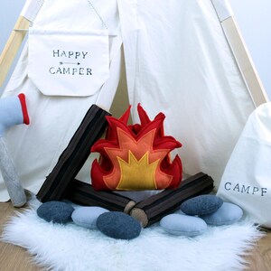 Campfire Play Set, Felt Campfire, Pretend Fire, Felt Fire, Fire Pit, Light up Fire, Felt Bark ...