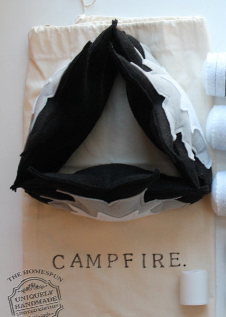 Campfire Play Set Pretend Fire Felt Camp Fire Monochromatic - Etsy