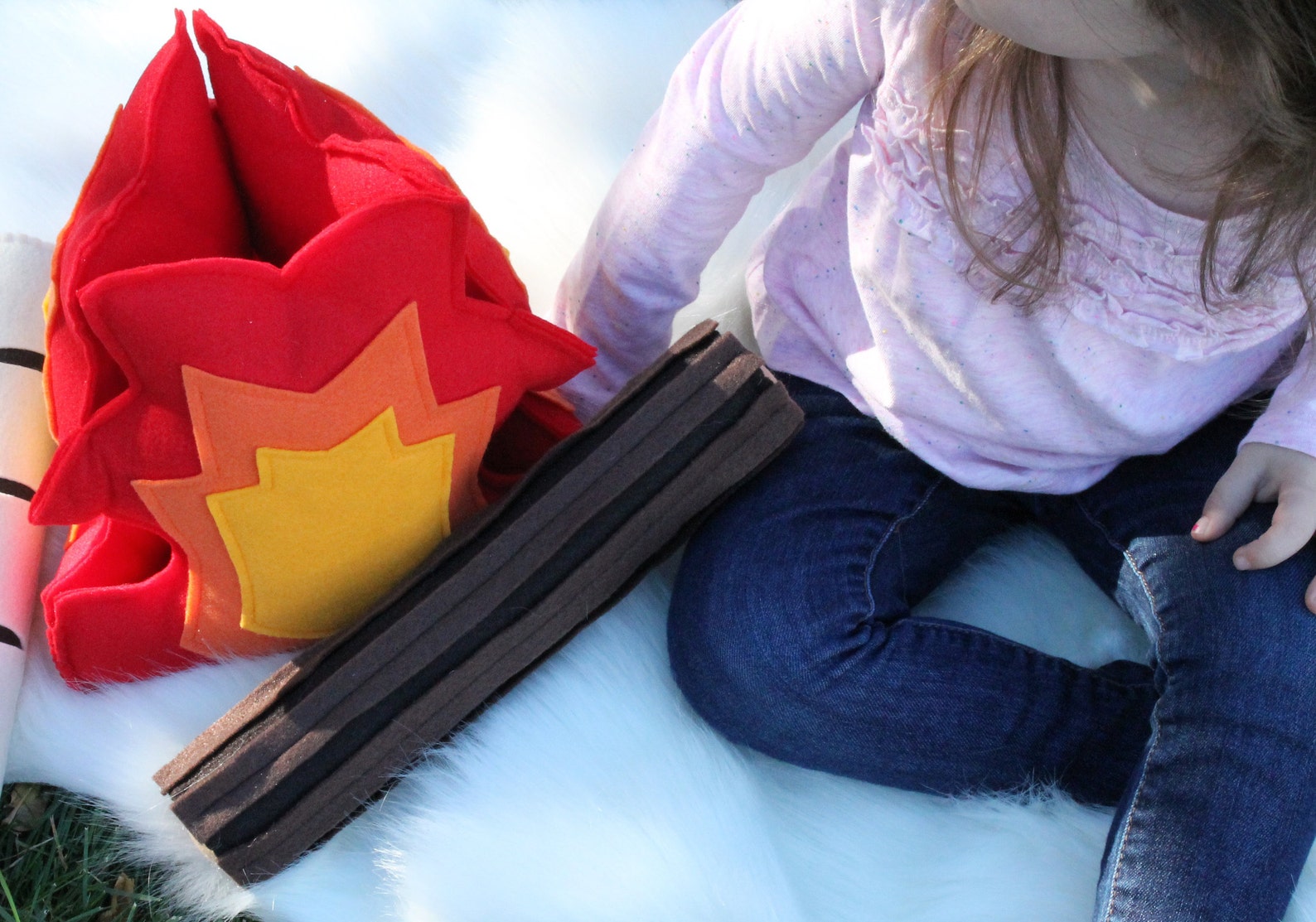 Felt Log for Campfire Play Set 1 Single Dark Brown Log - Etsy