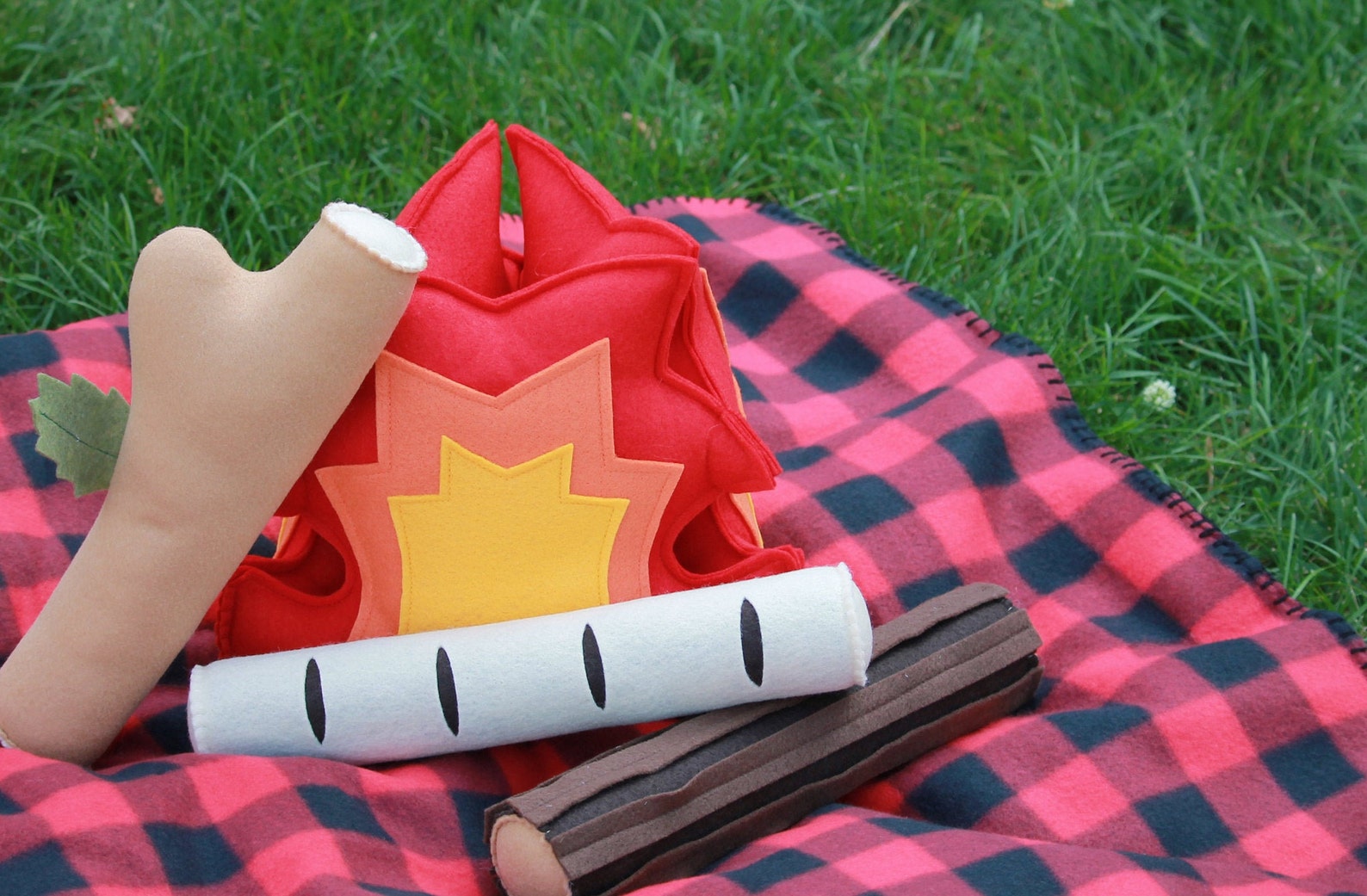 Felt Log for Campfire Play Set 1 Single Birch Log - Etsy