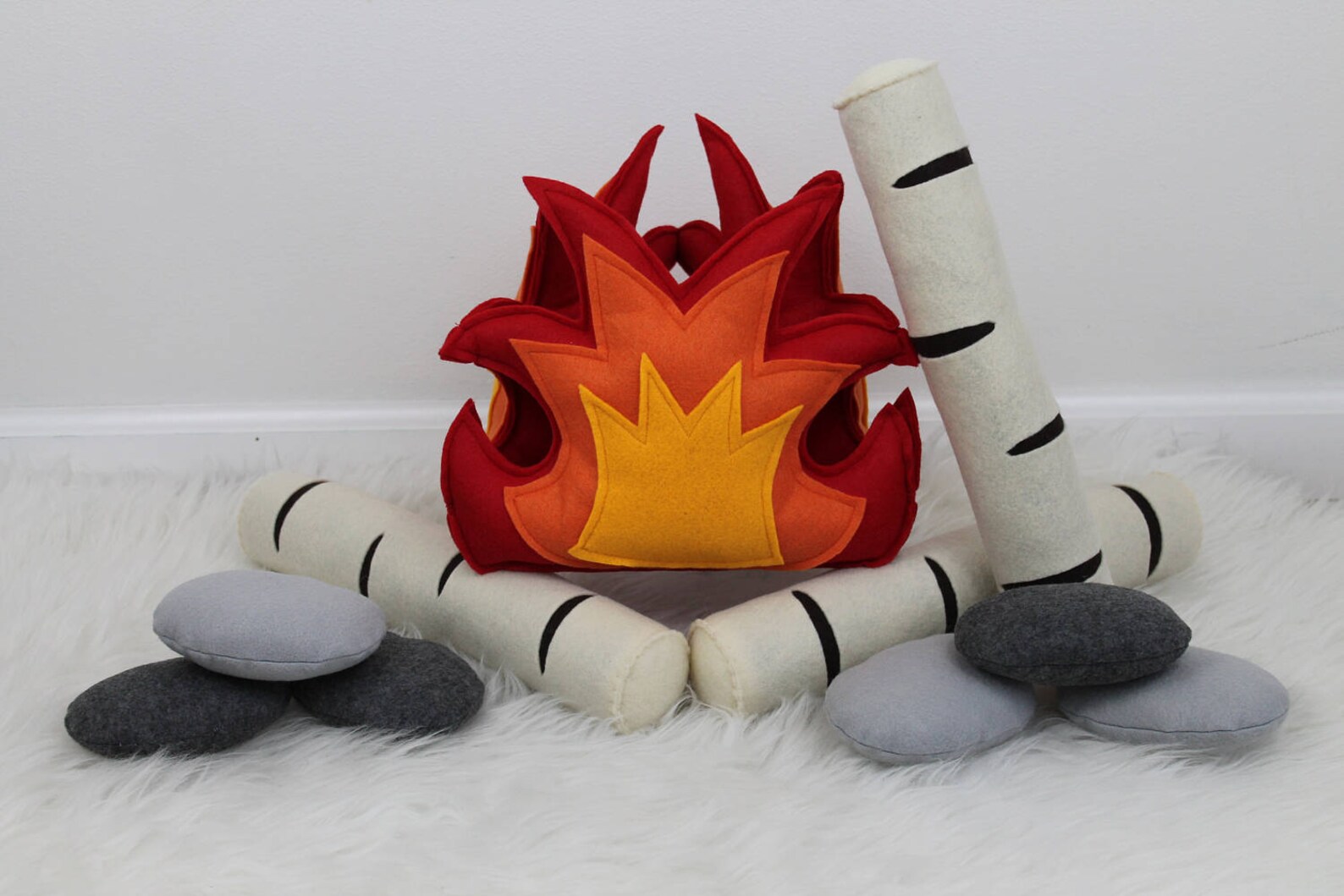 Felt Log for Campfire Play Set 1 Single Birch Log - Etsy