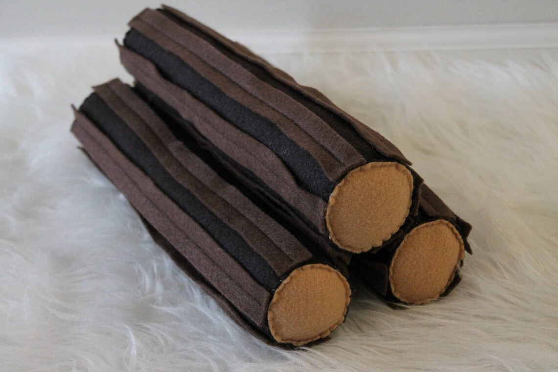 Felt Log for Campfire Play Set 1 Single Dark Brown Log | Etsy