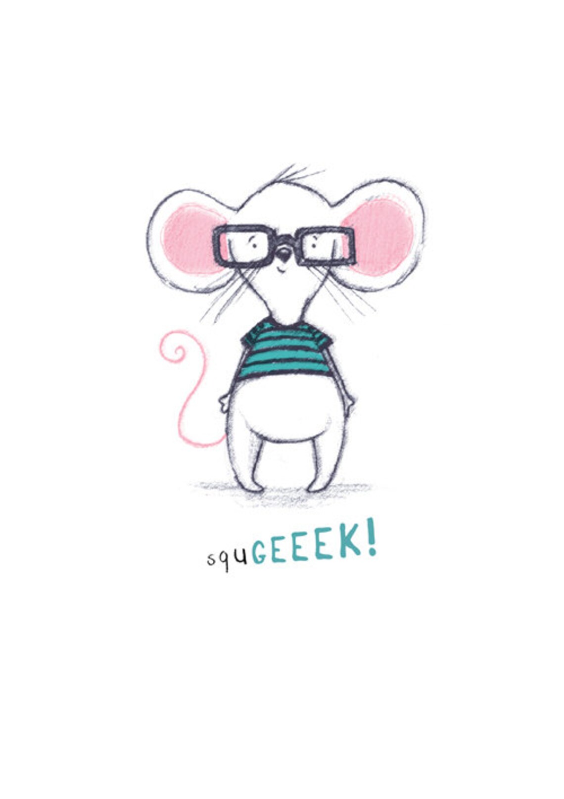 Geek Card Blank Geek Card Glasses Card Eeeek - Etsy