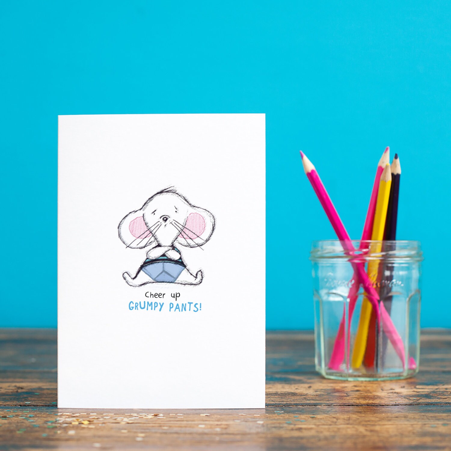 Grumpy Pants Card Cheer up Card Hang in There Card Make - Etsy