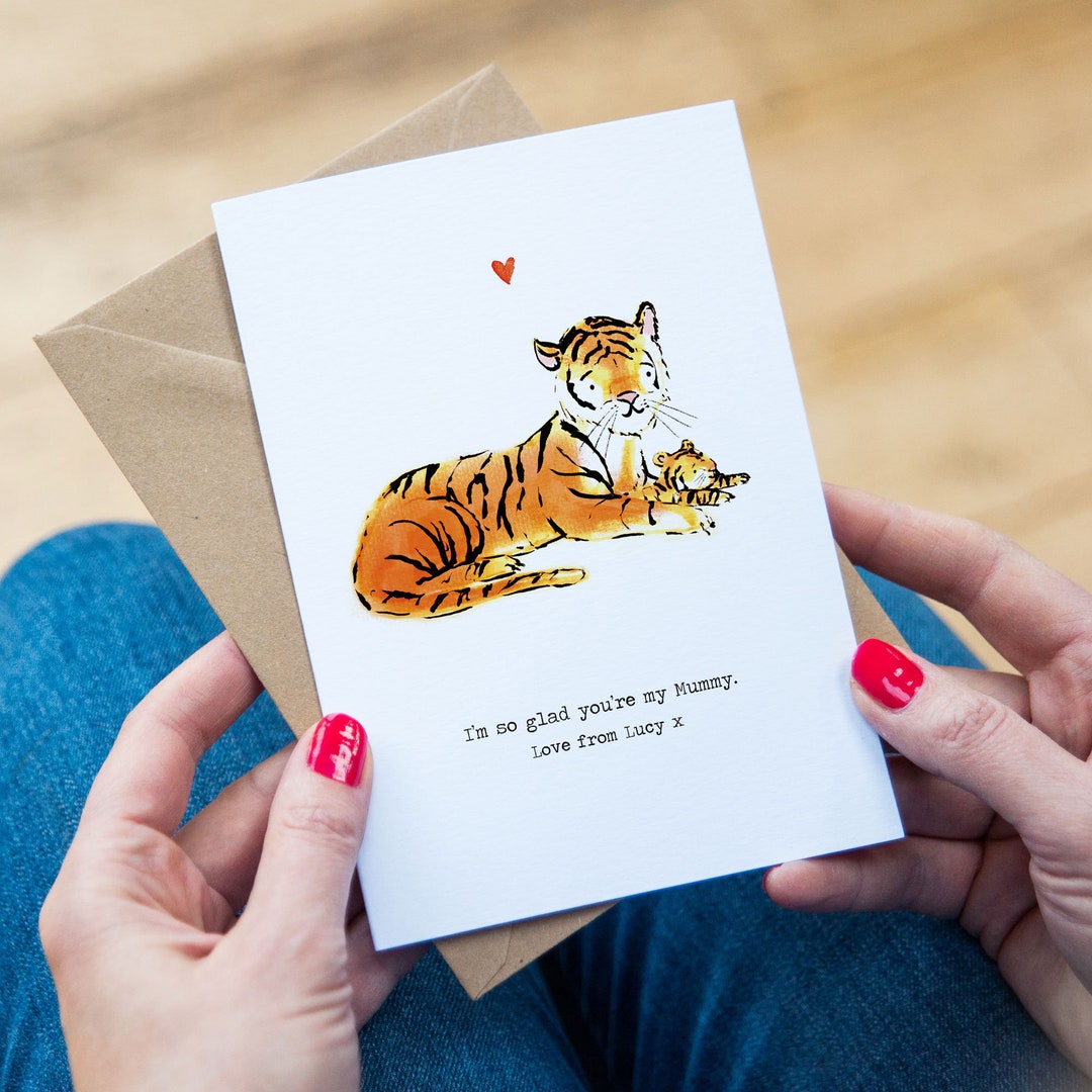 Personalised Mummy Tiger Card Mummy Tiger Illustration - Etsy