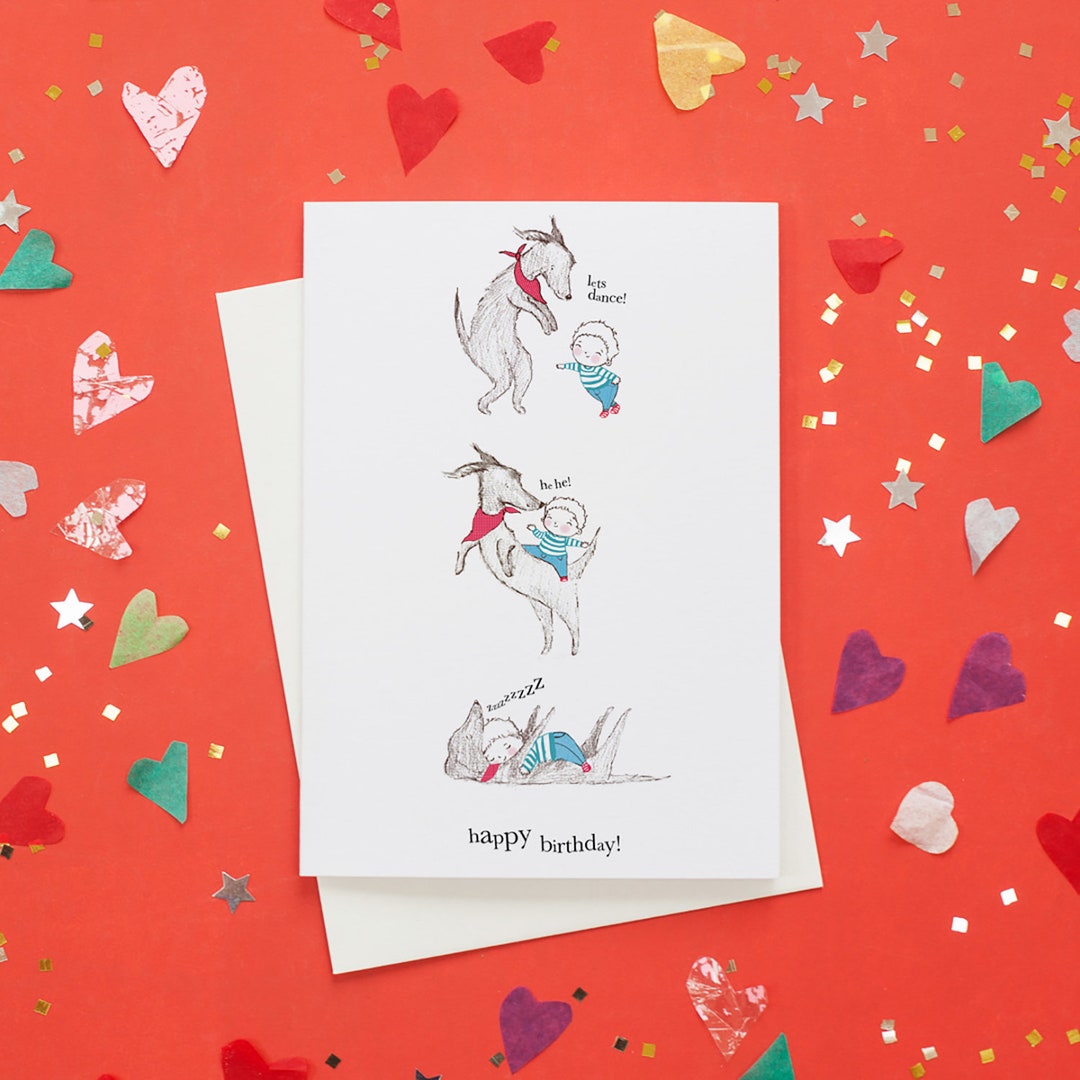Dancing Dog Card Dog Birthday Card Birthday Boogie Card - Etsy