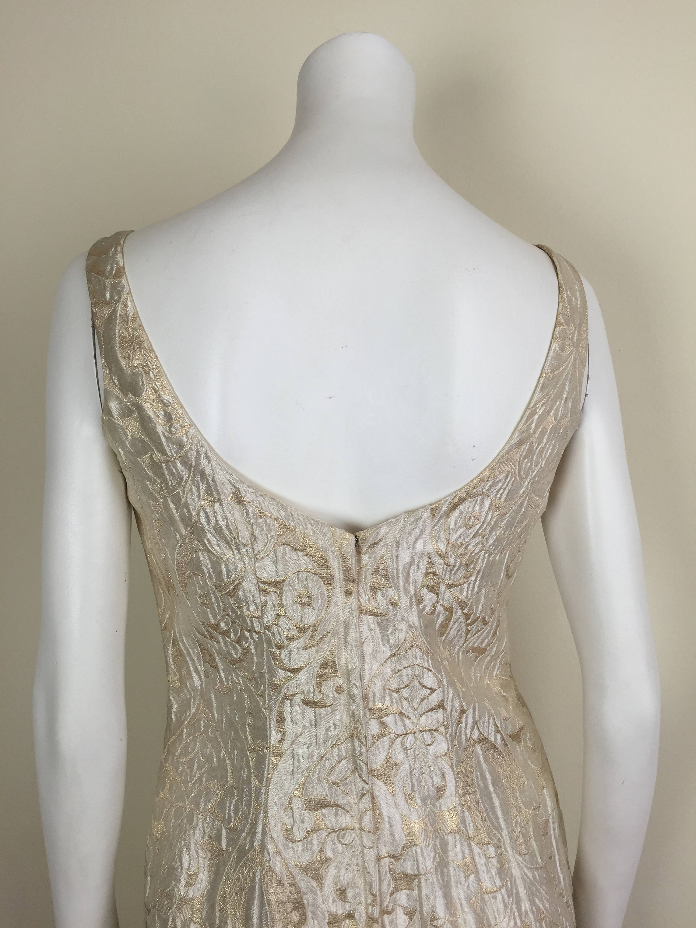 Vintage Gold & Cream Rococo Lamé Jacquard Sheaf Dress 60s - Etsy