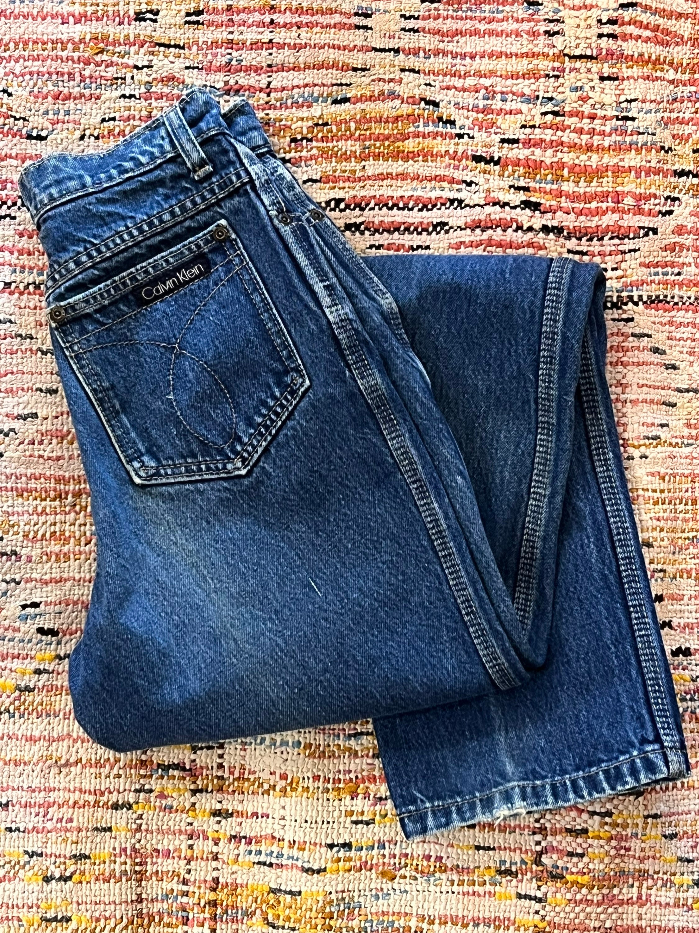 Vintage Classic Calvin Klein Straight Leg Blue Jeans 80s - Etsy