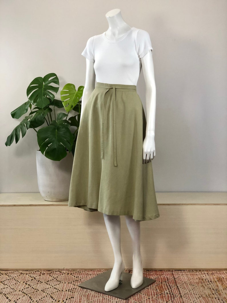 Vintage Pale Sage Green Raw Slub Silk Skirt 60s - Etsy