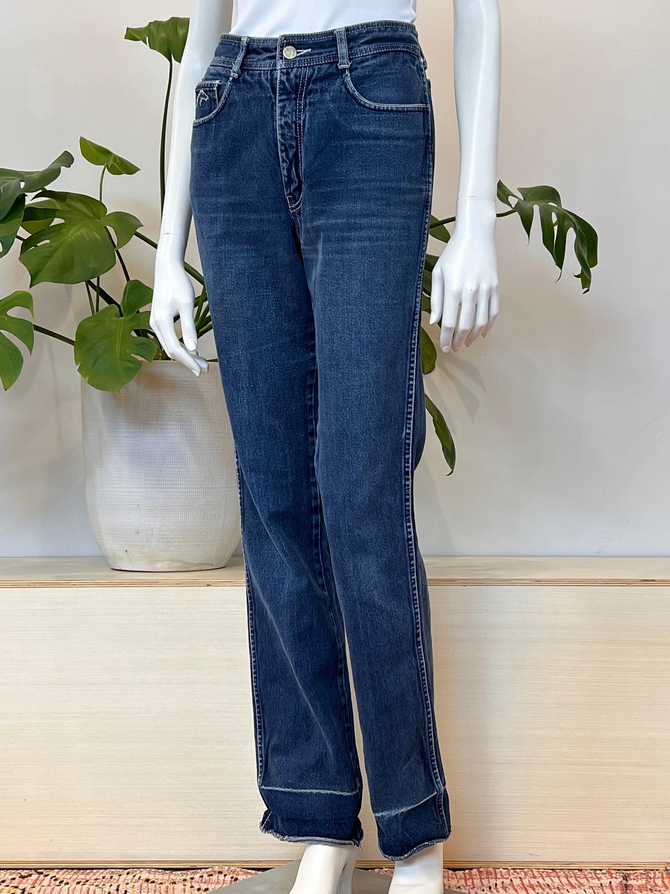 Vintage Jordache Straight Leg Faded Blue Jeans W/ White Stitching 80s ...