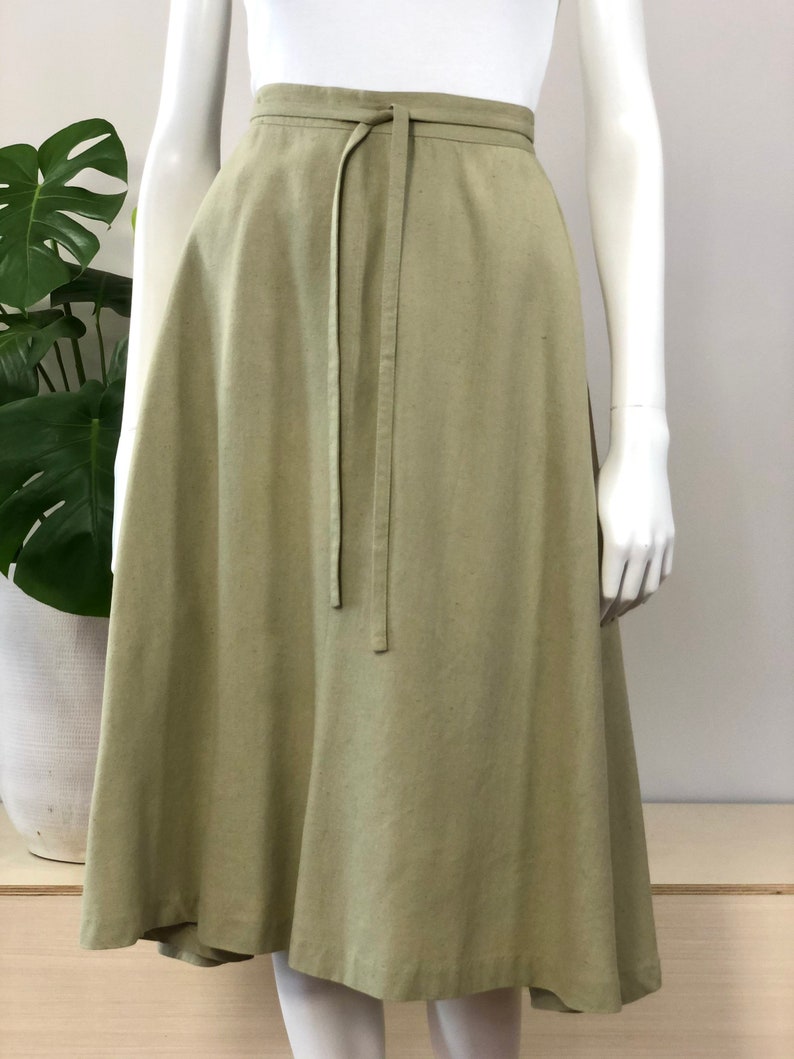 Vintage Pale Sage Green Raw Slub Silk Skirt 60s - Etsy