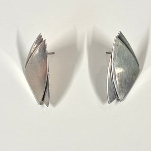 Vintage Corina Modernist Triangular Sterling Silver Earrings 80s - Etsy