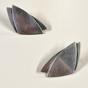 Vintage Corina Modernist Triangular Sterling Silver Earrings 80s - Etsy