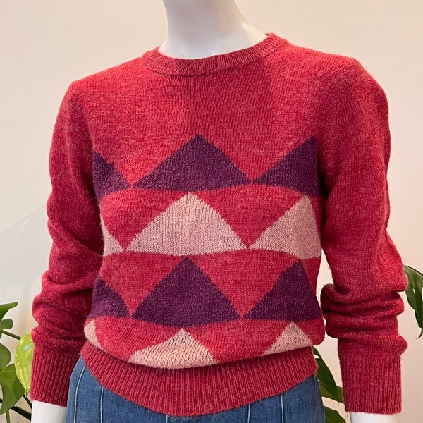 80s Triangle Sweater - Etsy