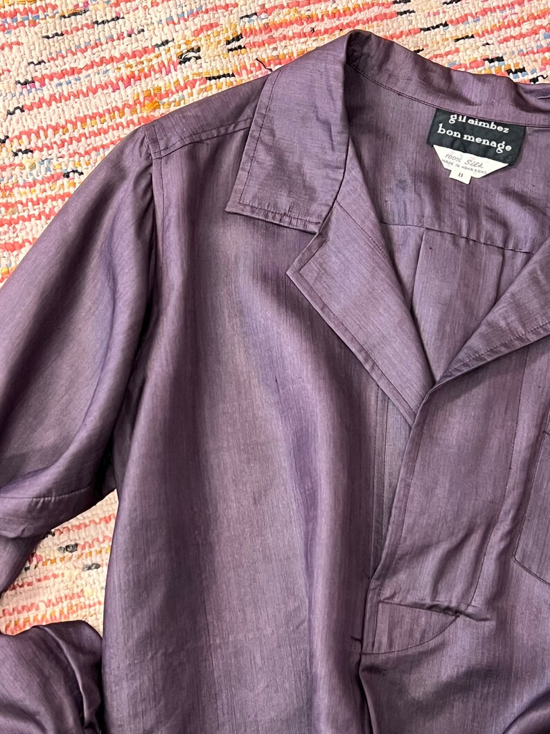 Vintage Gil Aimbez Bon Ménage Deep Plum Silk Blouse & Skirt - Etsy