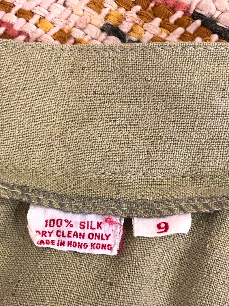 Vintage Pale Sage Green Raw Slub Silk Skirt 60s | Etsy