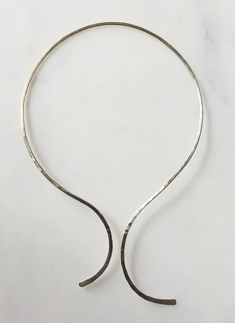 Gold Silver Choker Neck Cuff.minimal Asymmetric Hammered - Etsy