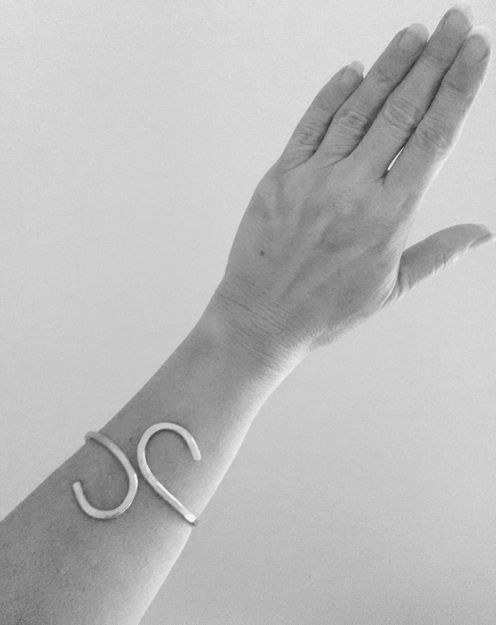 Silver Gold Armband Forearm Bangle.Custom Hammered Copper | Etsy