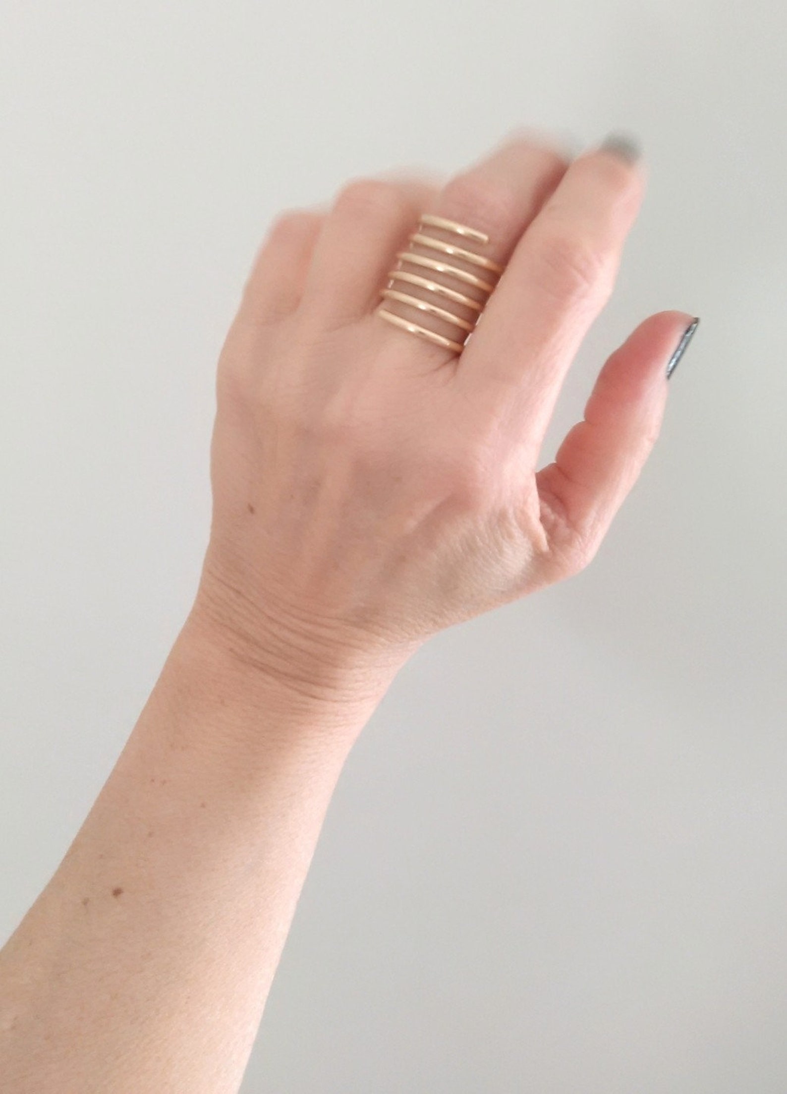 Copper Coil Spiral Ring. Unisex Custom Size Handforged Tall - Etsy