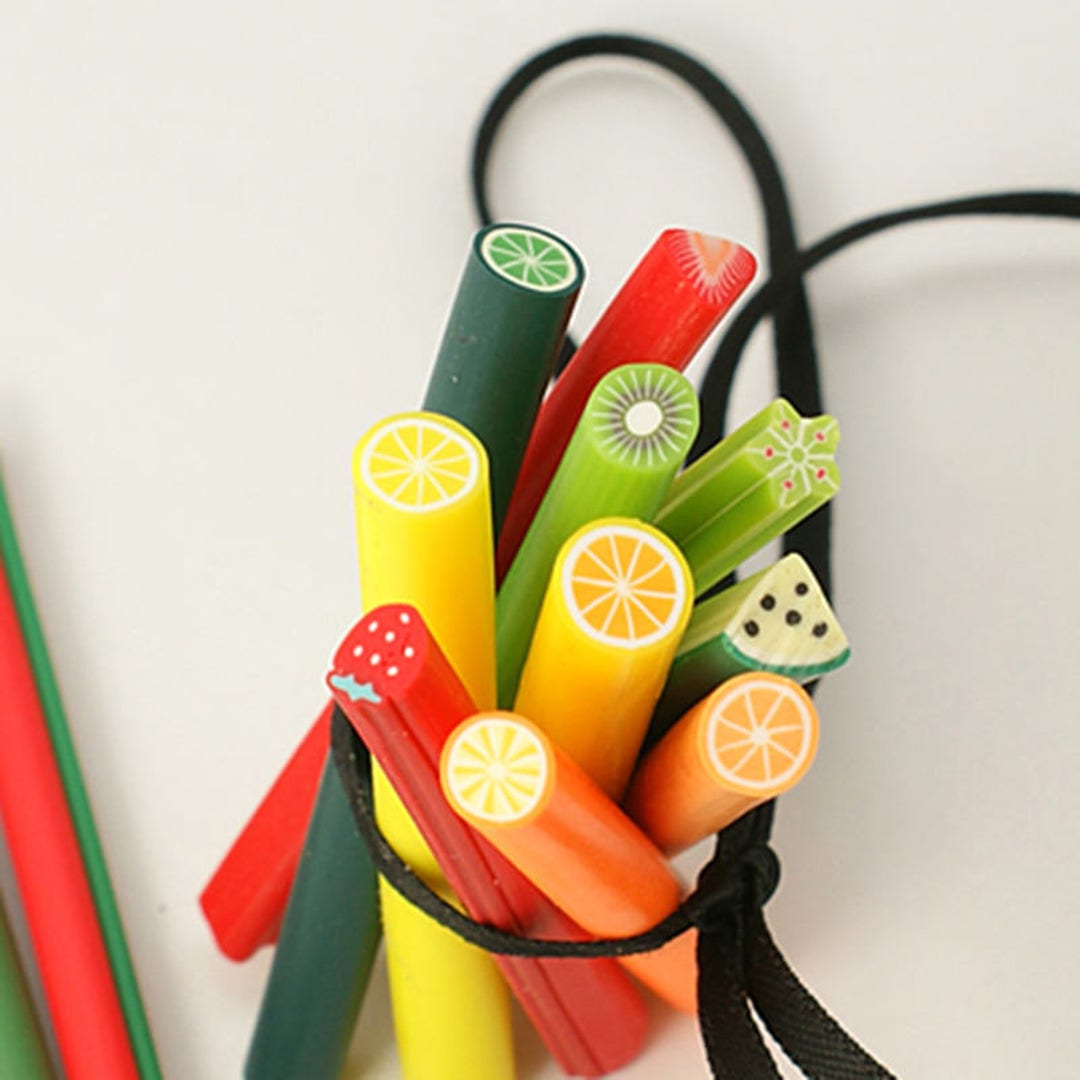 10 Fimo Cane, Mixed Fruit Canes, Polymer Clay Canes, 2 Inch Fimo Canes ...