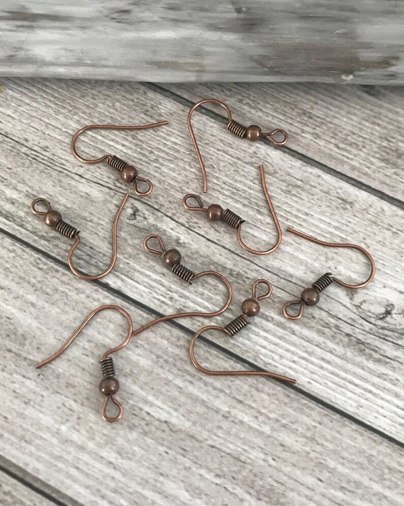 50 Pcs Copper Color Earring Wires Hook Earring Making - Etsy