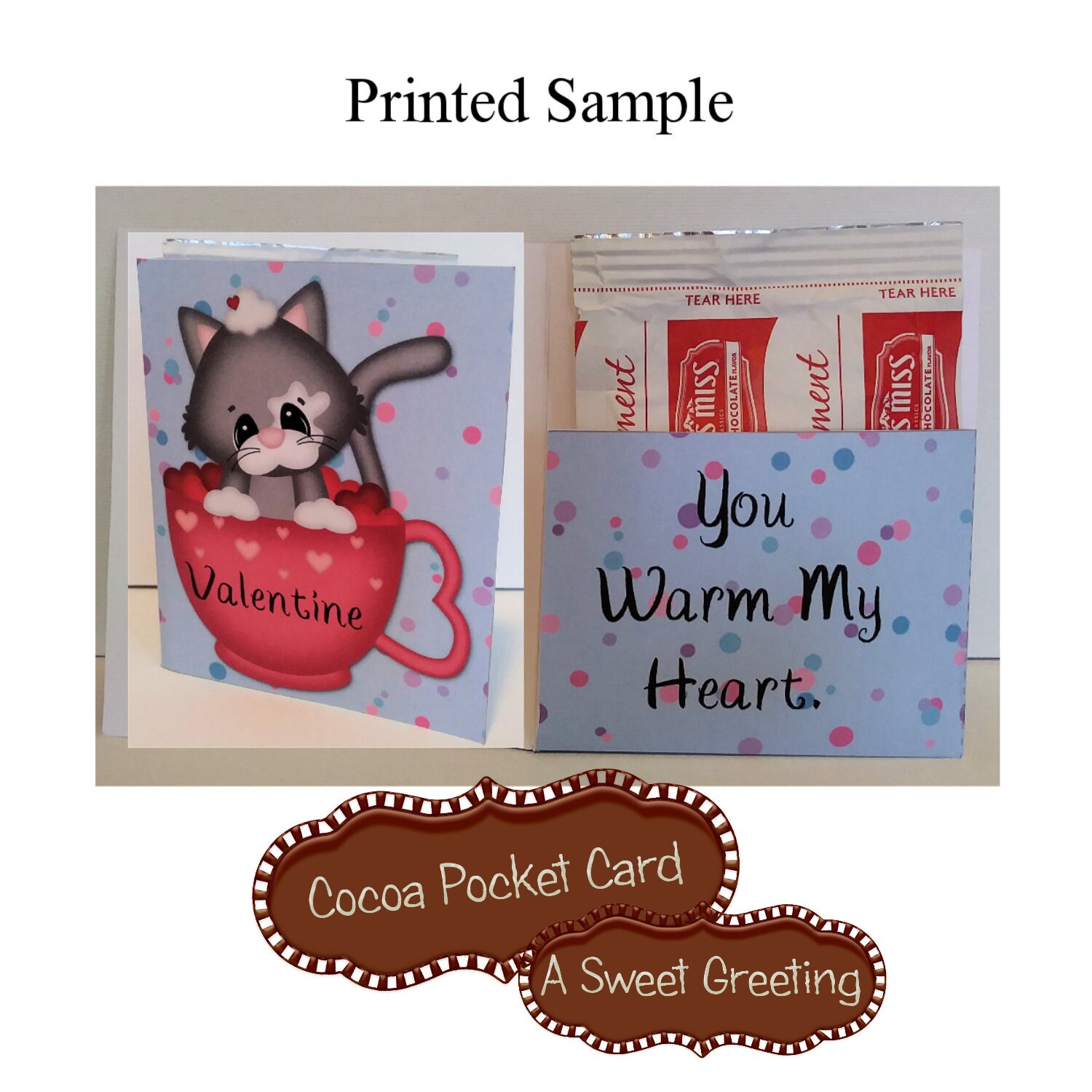 Printable Peace + Love + Cocoa Pocket Card for Hot Chocolate Packet - Etsy