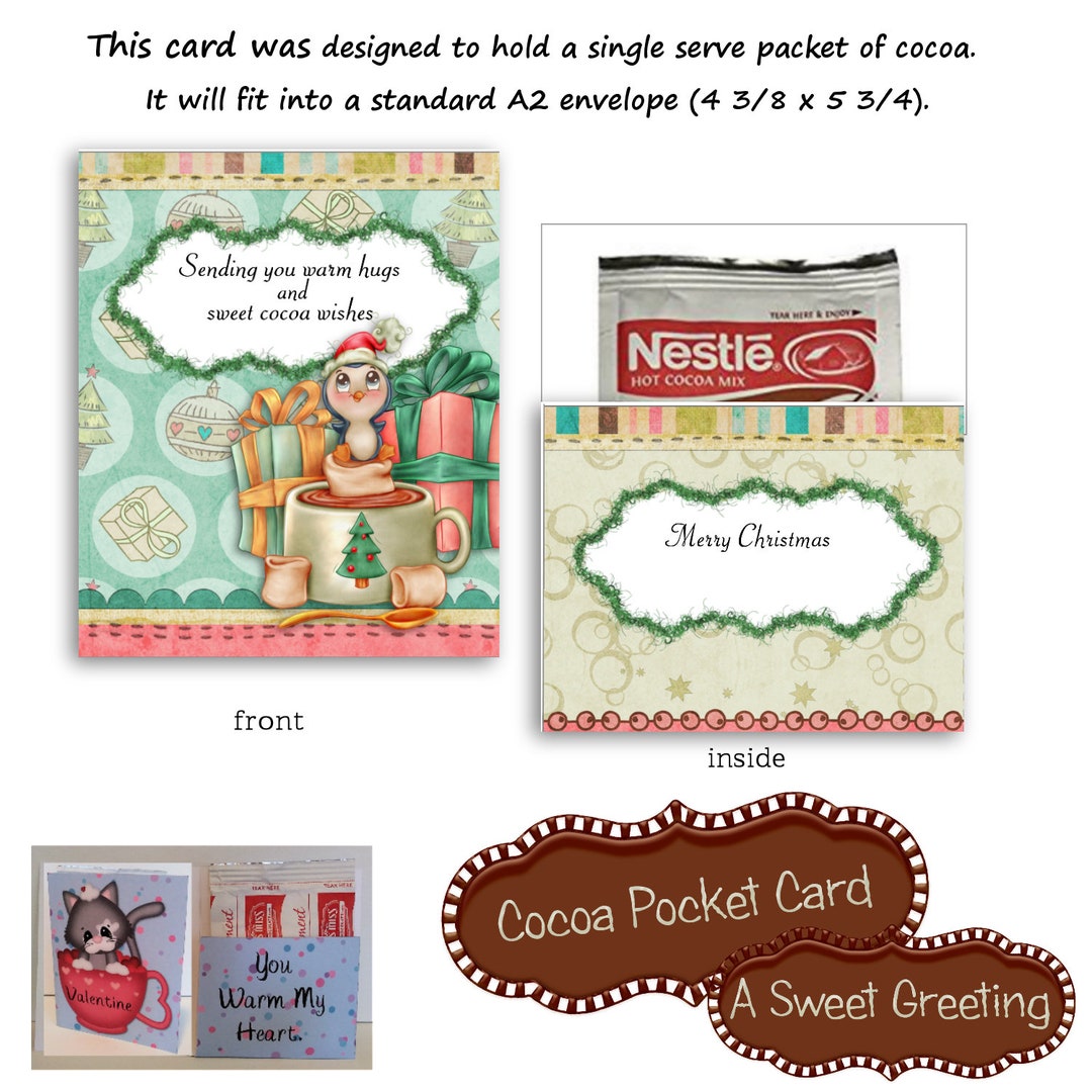 Printable Cocoa Wishes Cocoa Card for Hot Chocolate Packet - Etsy