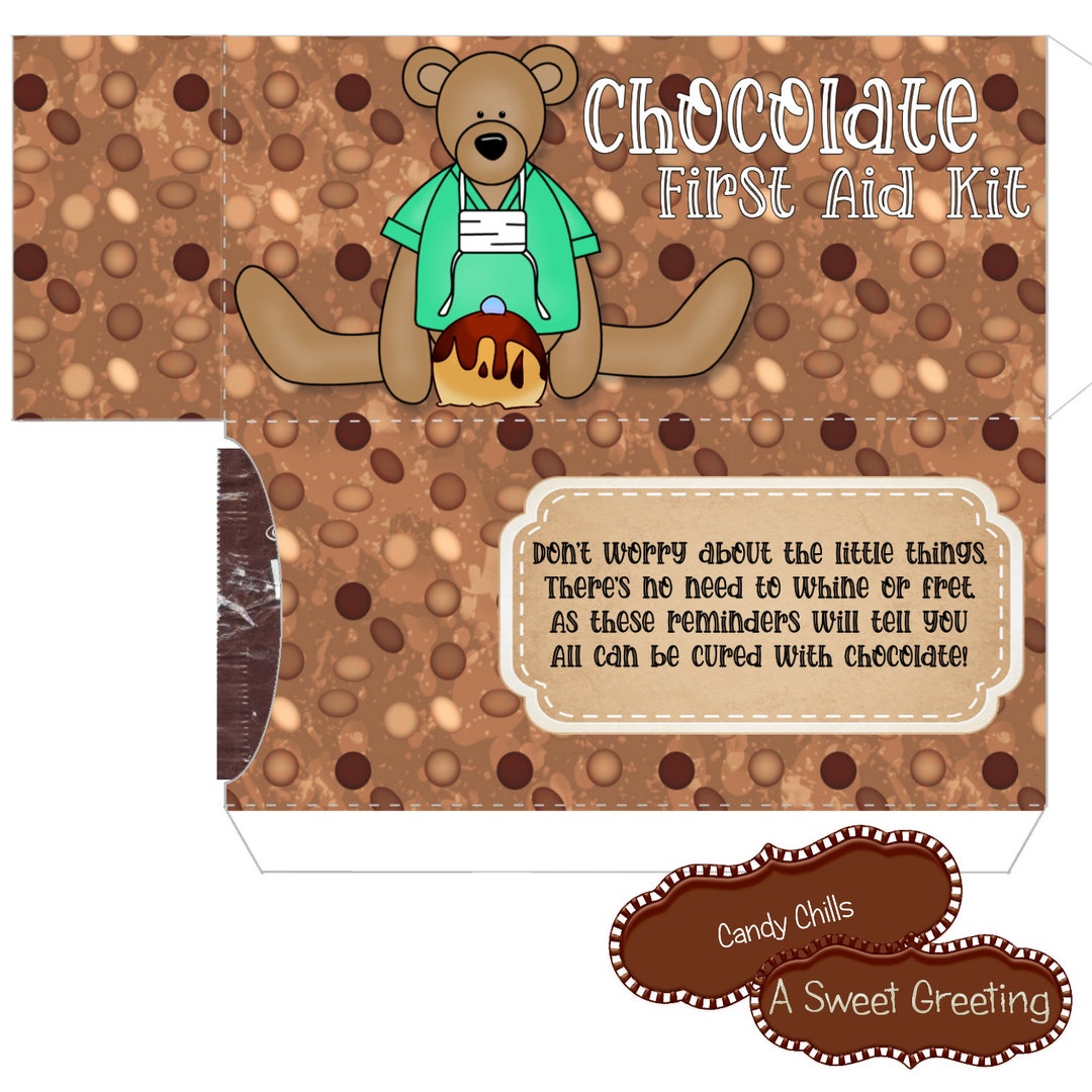 Printable Chocolate First Aid Kit Candy Bag Packet - Etsy