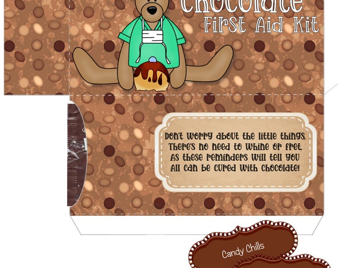 Printable Chocolate First Aid Kit Candy Bag Packet - Etsy