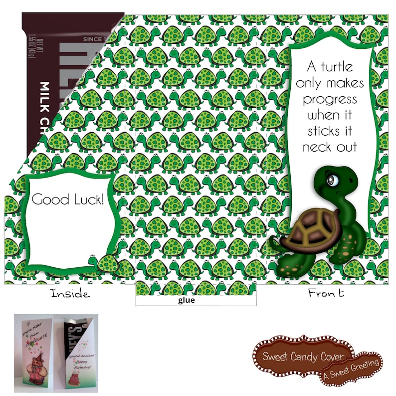 Printable Good Luck Turtle Pocket Card for 1.55 Ounce - Etsy