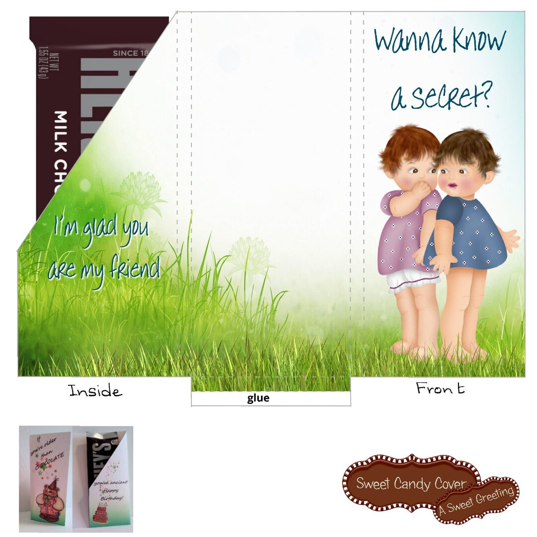 Printable Secret Friend Candy Bar Card for 1.55 Ounce Candy Bar - Etsy