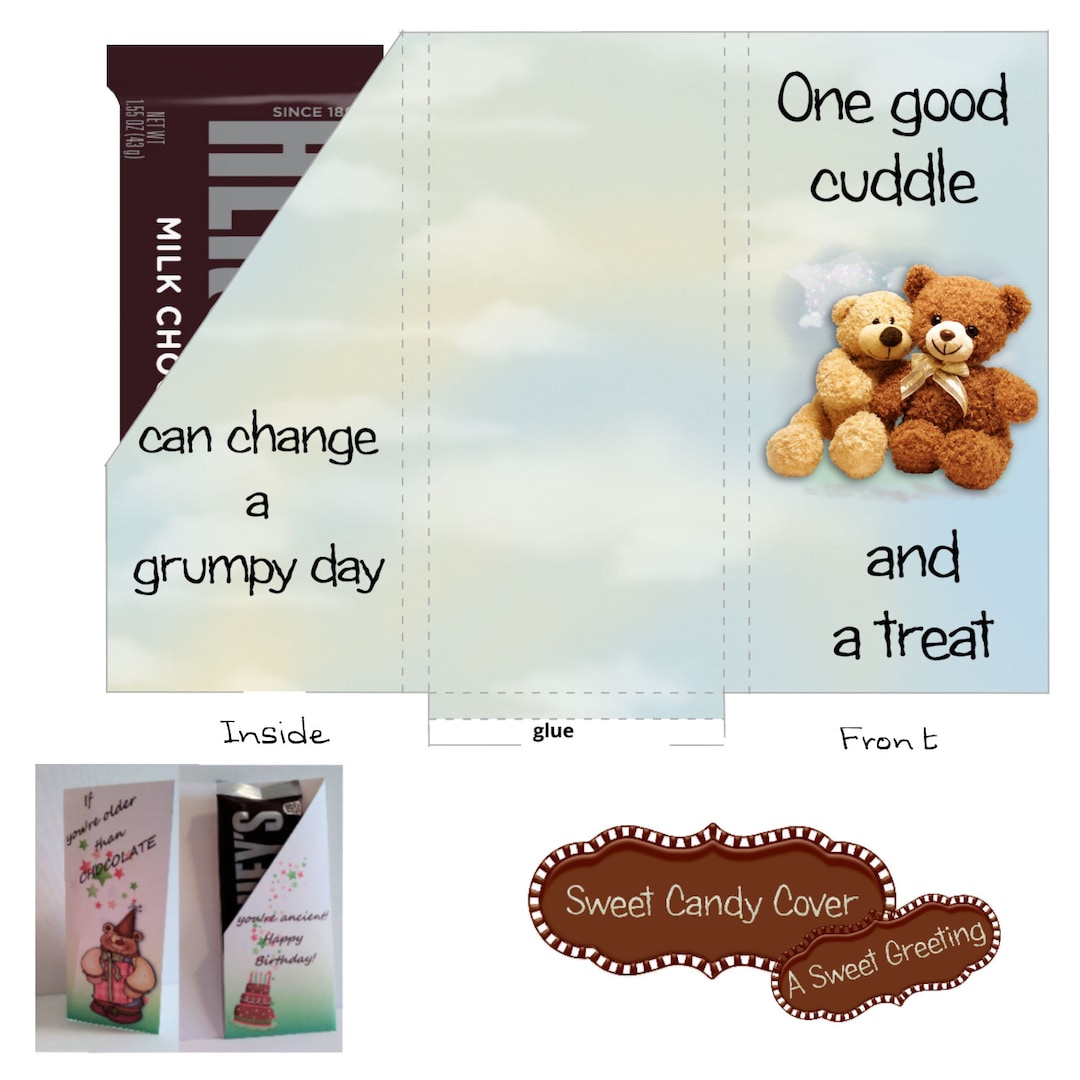 Printable "one Good Cuddle and a Treat" Pocket Card for 1.55 Ounce ...