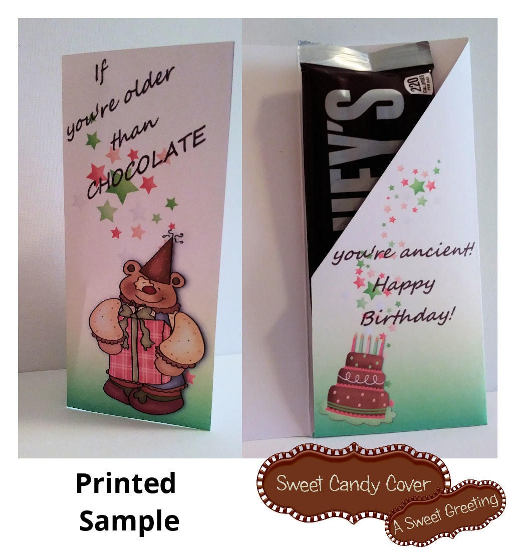 Printable "sweet Reminder Floral" Pocket Card for 1.55 Ounce Candy Bar ...