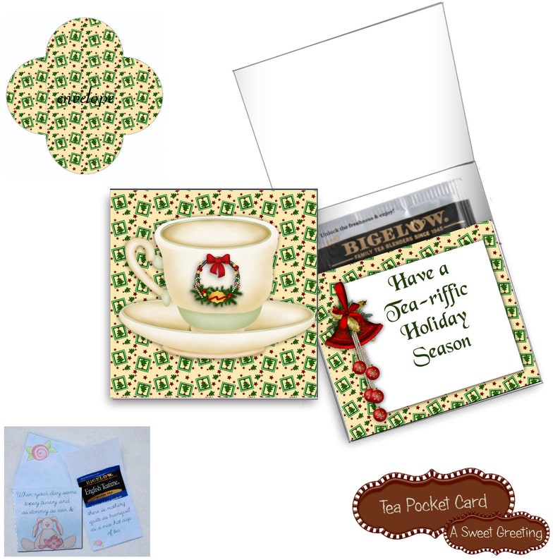 Printable Christmas Tea Pocket Card - Etsy