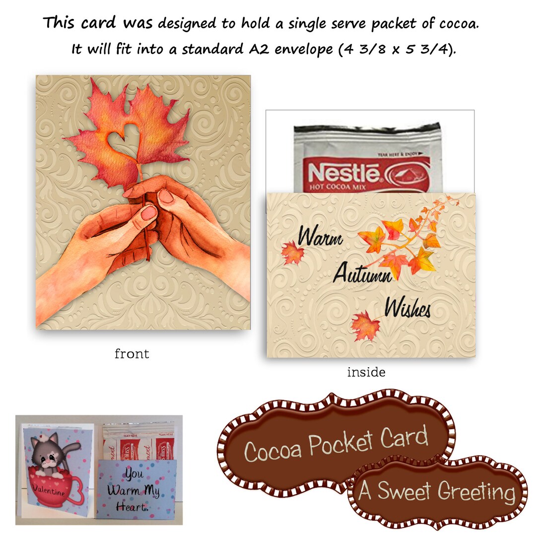 Printable Pocket Card for Hot Chocolate Packet "warm Autumn Wishes ...