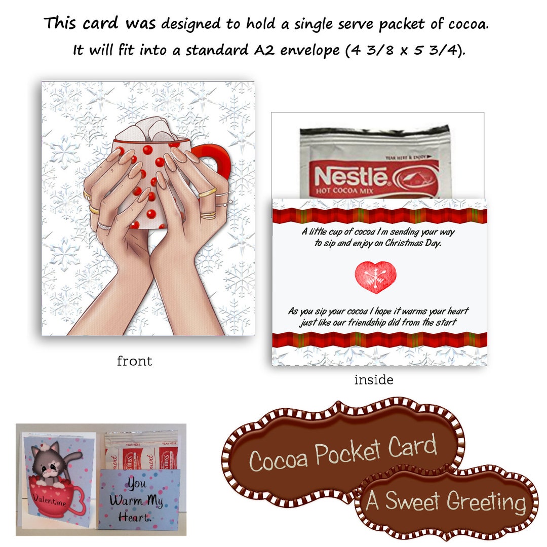 Printable Christmas Cocoa Card for Hot Chocolate Packet - Etsy