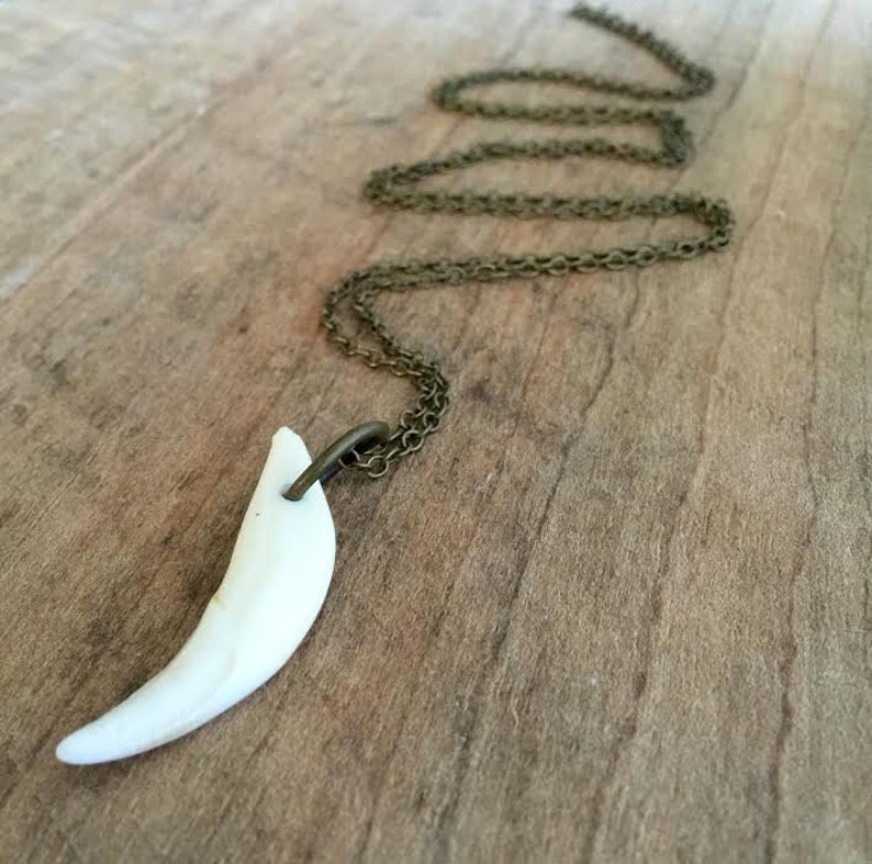Collar de colmillo de coyote encontrado naturalmente - Etsy México