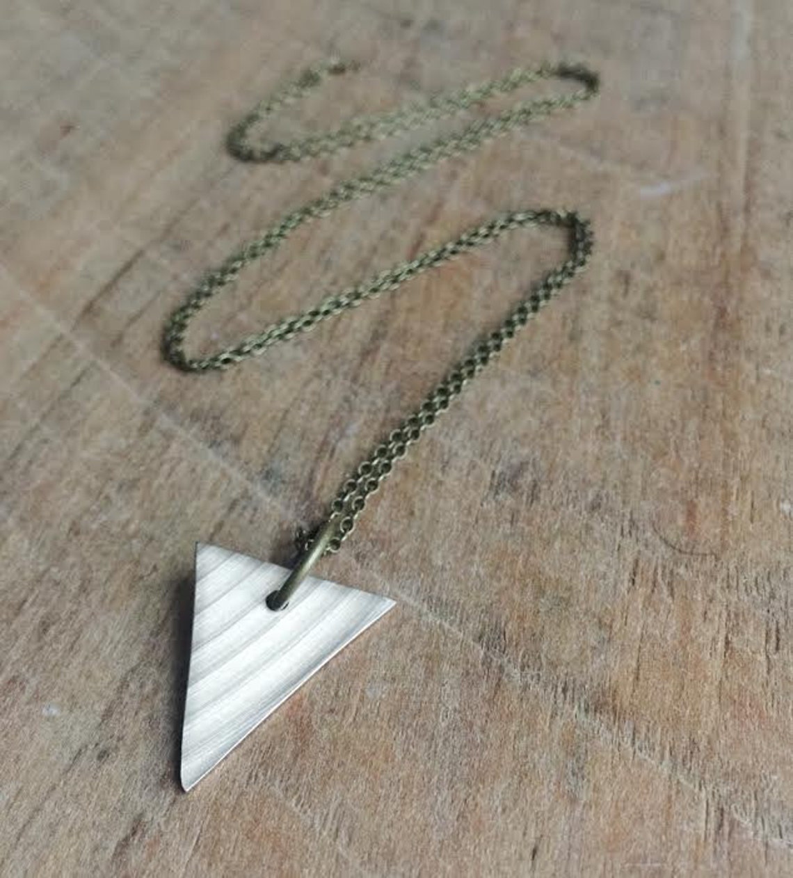 Recycled Drum Cymbal Triangle Necklace Long Drummer - Etsy