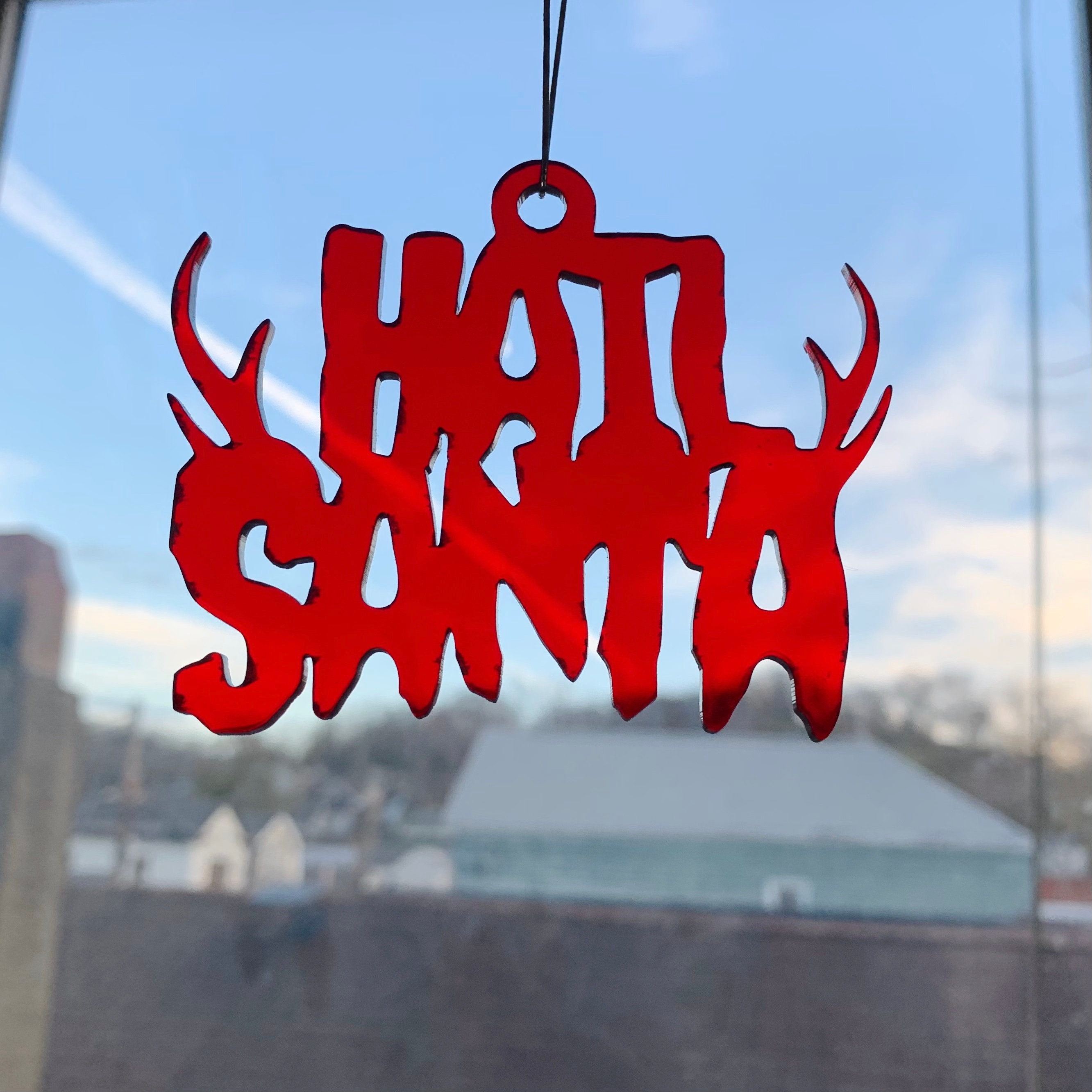 HAIL SANTA RED Christmas Ornament Laser Cut Secret Santa | Etsy