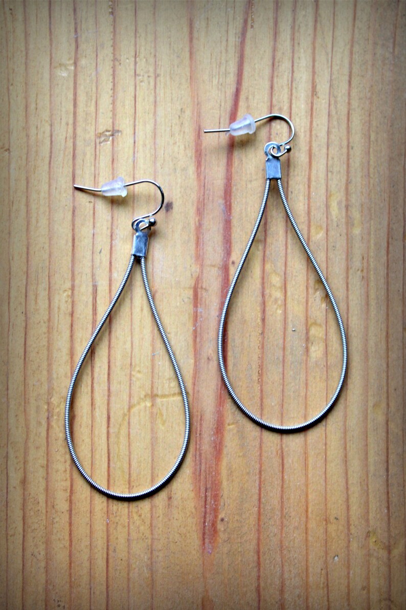 Recycled Electric Guitar String Earrings - Etsy
