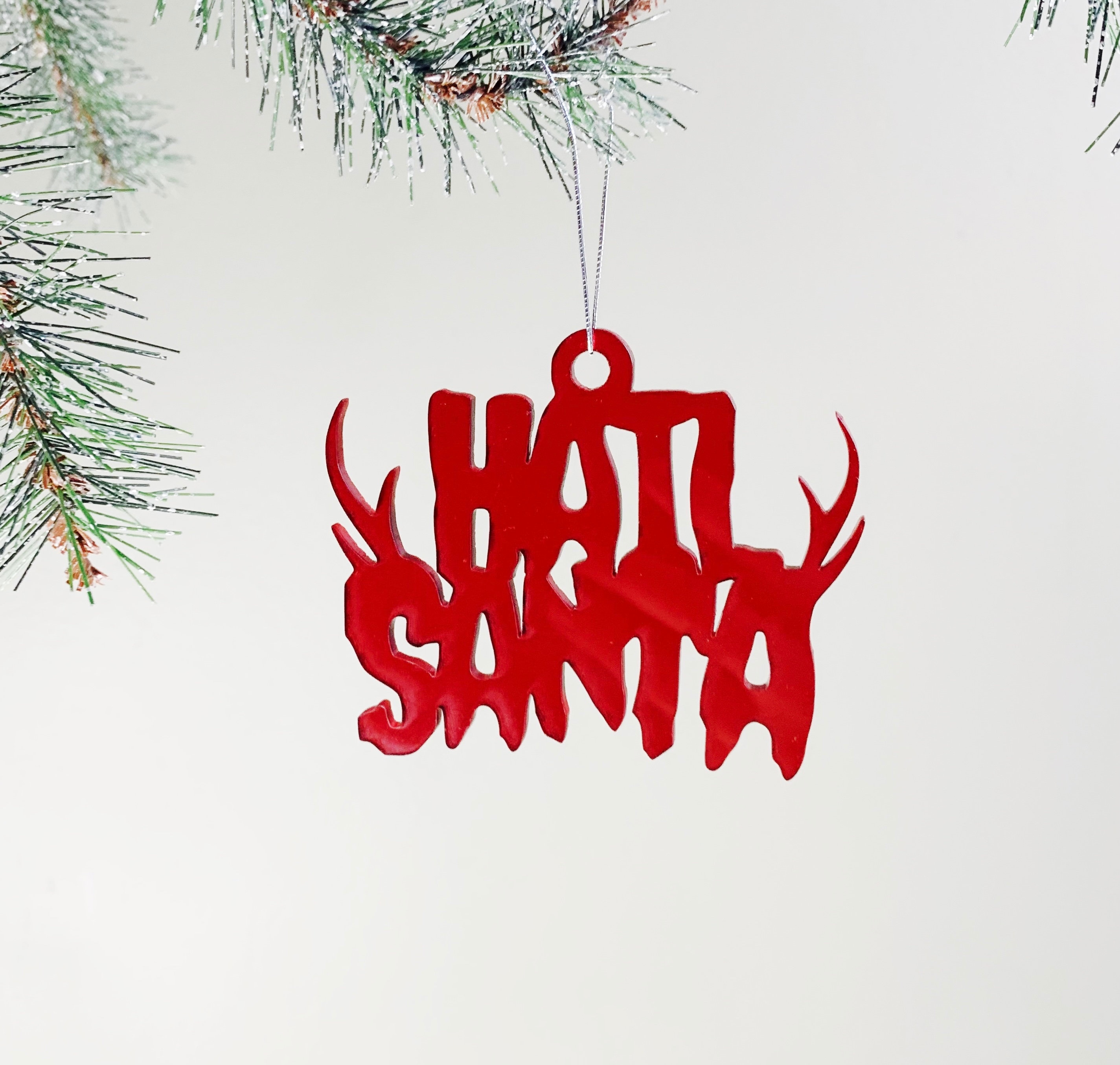 HAIL SANTA RED Christmas Ornament Laser Cut Secret Santa | Etsy