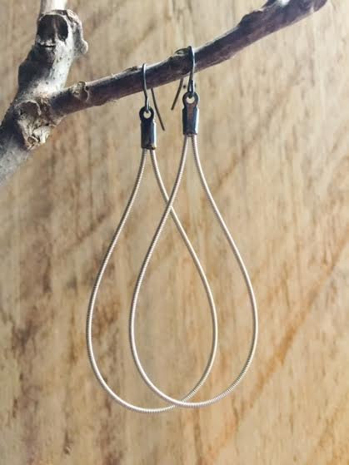 Recycled Electric Guitar String Earrings - Etsy