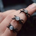 Hecate Black Moon Phase Ring With Rainbow Moonstone - Etsy