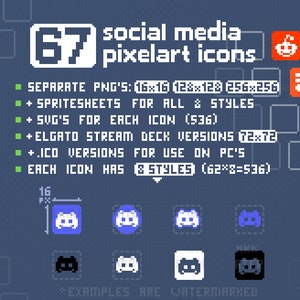 Pixsocials Social Media Icons Pixelart Sprites Assets PNG, SVG, ICO ...