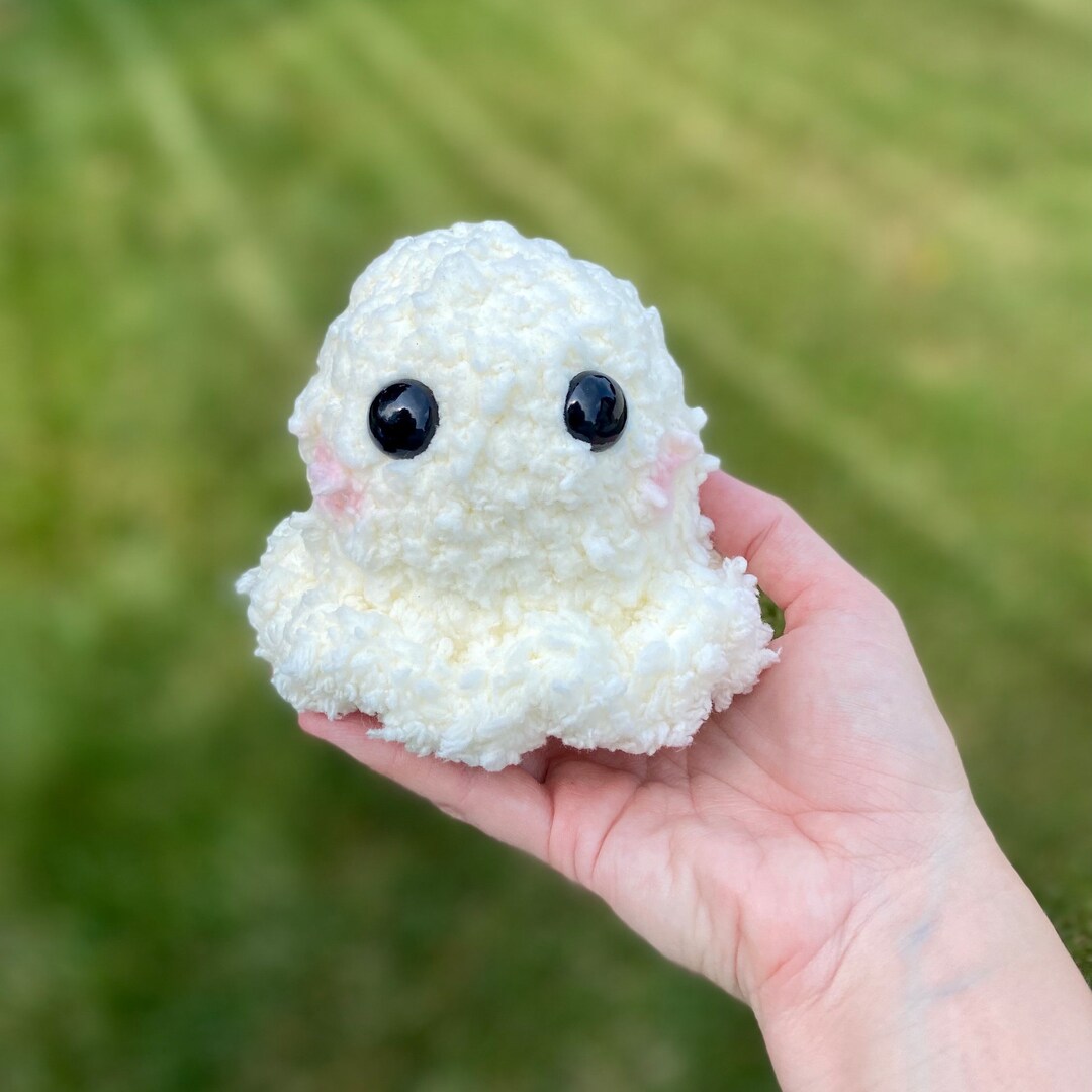 Crochet Blushing Sherpa Ghost ~ Halloween Decor ~ Cute Ghost ~ Fuzzy ...