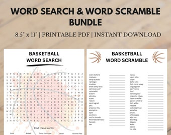 Basketball Word Scramble Game Printable Instant Download - Etsy